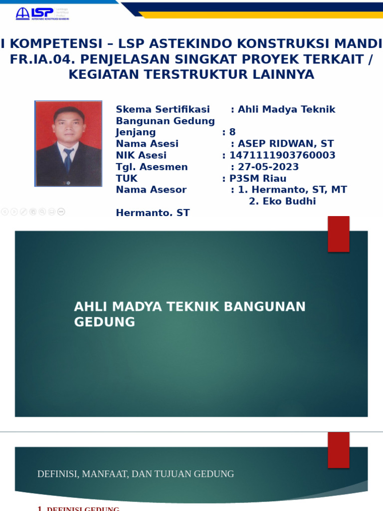 Kompetensi Ahli Madya Konstruksi Gedung | PDF