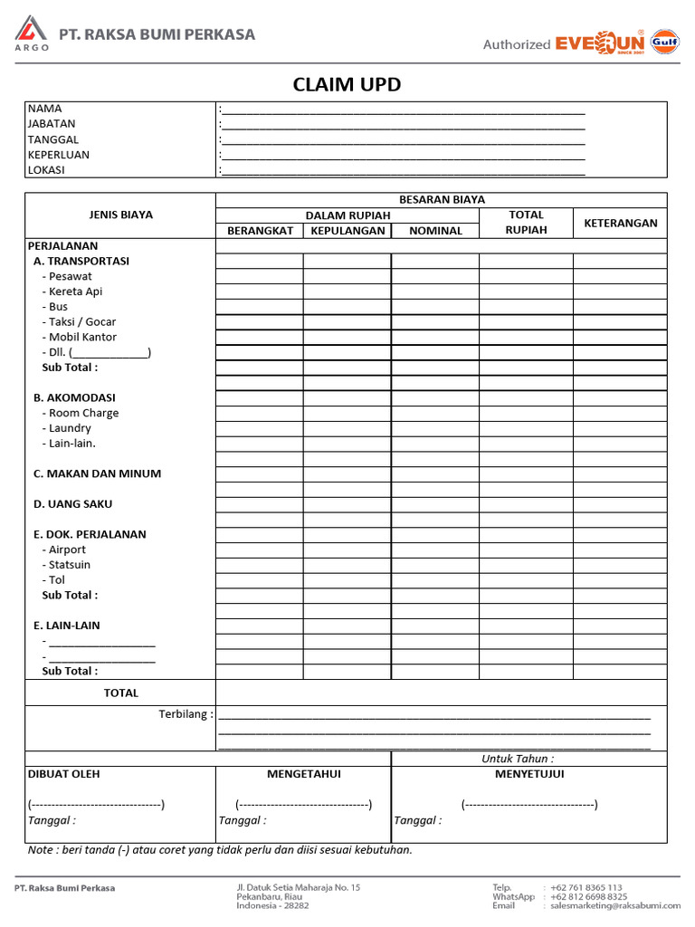FORM CLAIM UPD | PDF