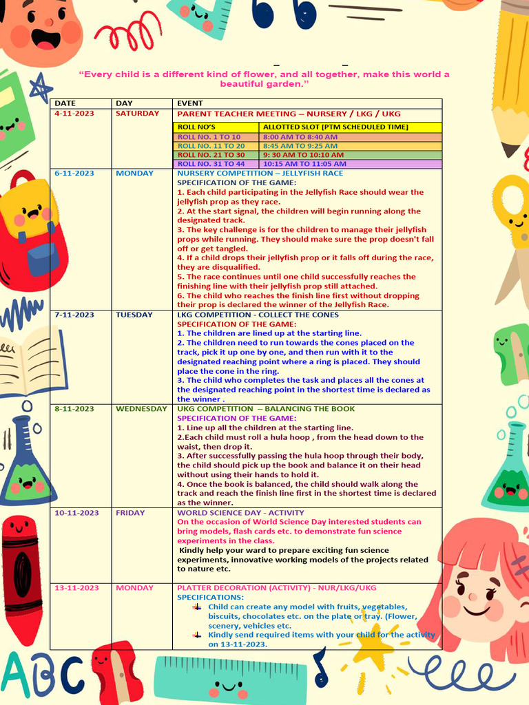 LFPS November Activities Overview | PDF
