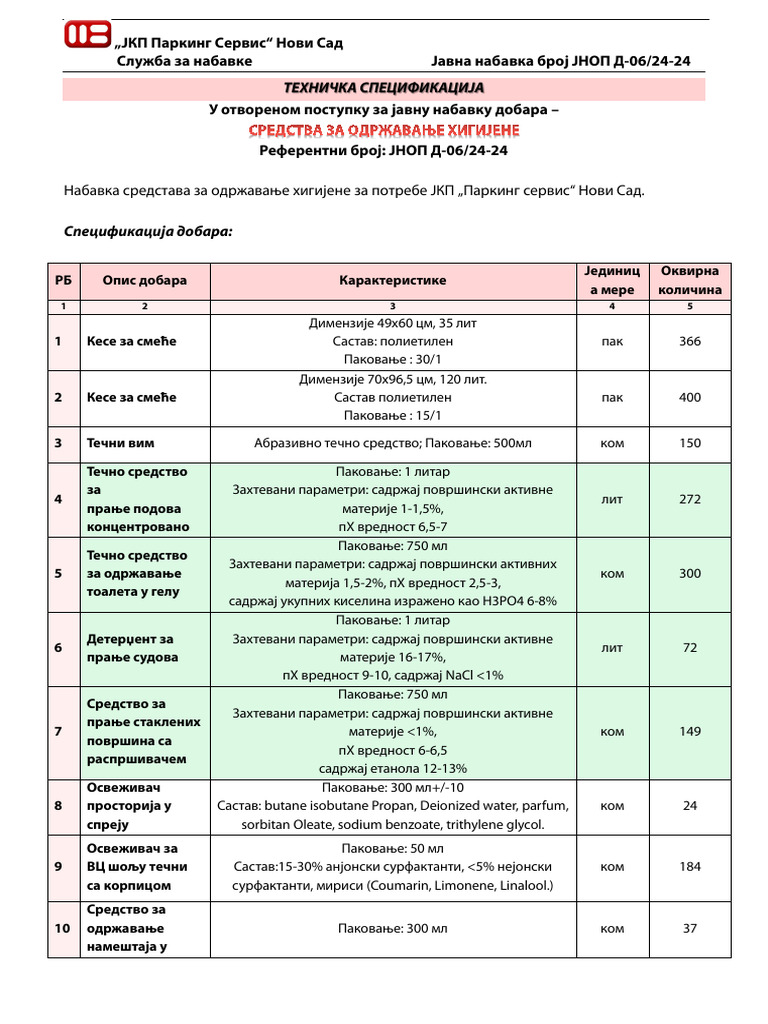 Tehnicka Specifikacija | PDF