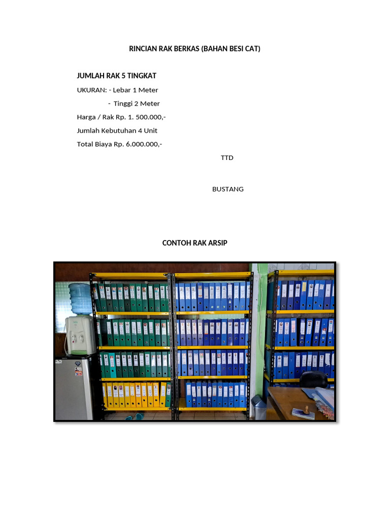 Rincian Rak Berkas | PDF