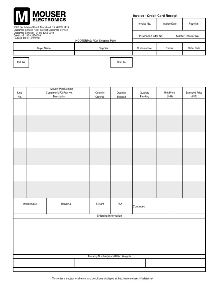 MOUSER Receipt 83584414 | PDF | Electrical Engineering | Electronic ...