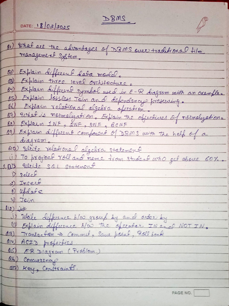 Imp DBMS GS Sirf | PDF