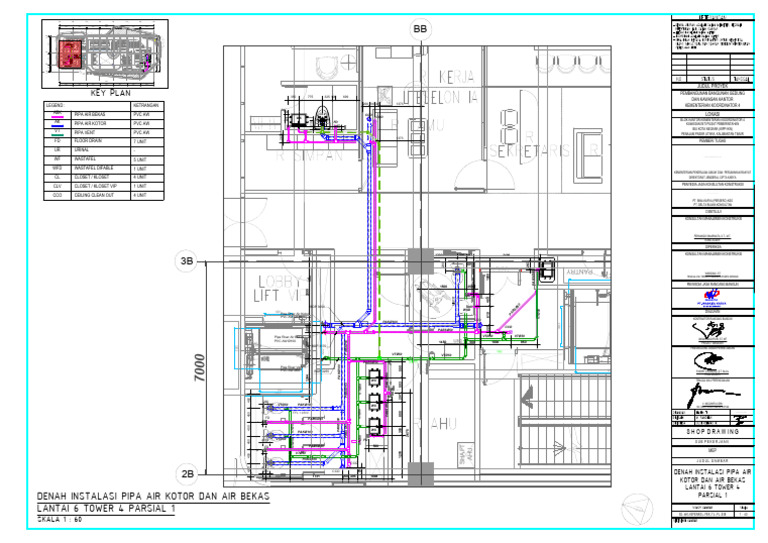 Denah Instalasi Pipa Air Kotor Dan Air Bekas Lantai 6 Tower 4 TERBARU-2 ...