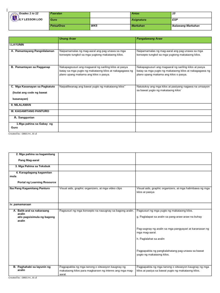 ESP10 Q2 WK5 Done | PDF