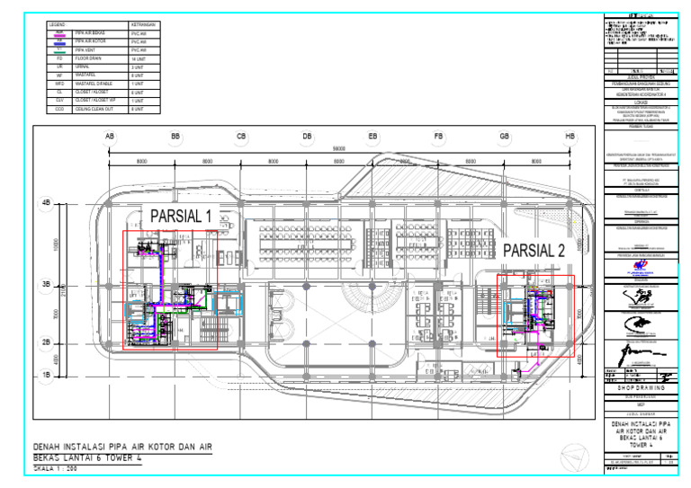 Denah Instalasi Pipa Air Kotor Dan Air Bekas Lantai 6 Tower 4 TERBARU-1 ...