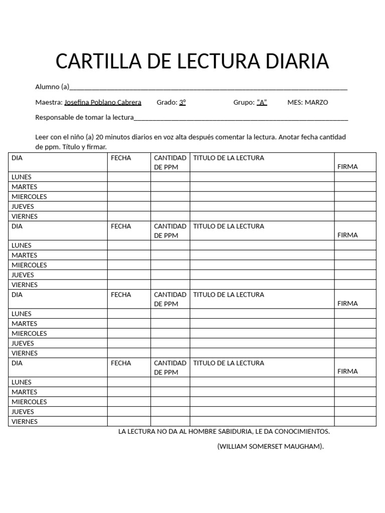 CARTILLA DE LECTURA DIARIA (1) (1) | PDF