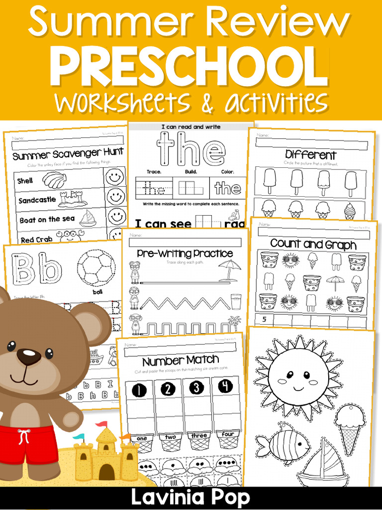 Preschool Worksheets Summer Review SAMPLE | PDF