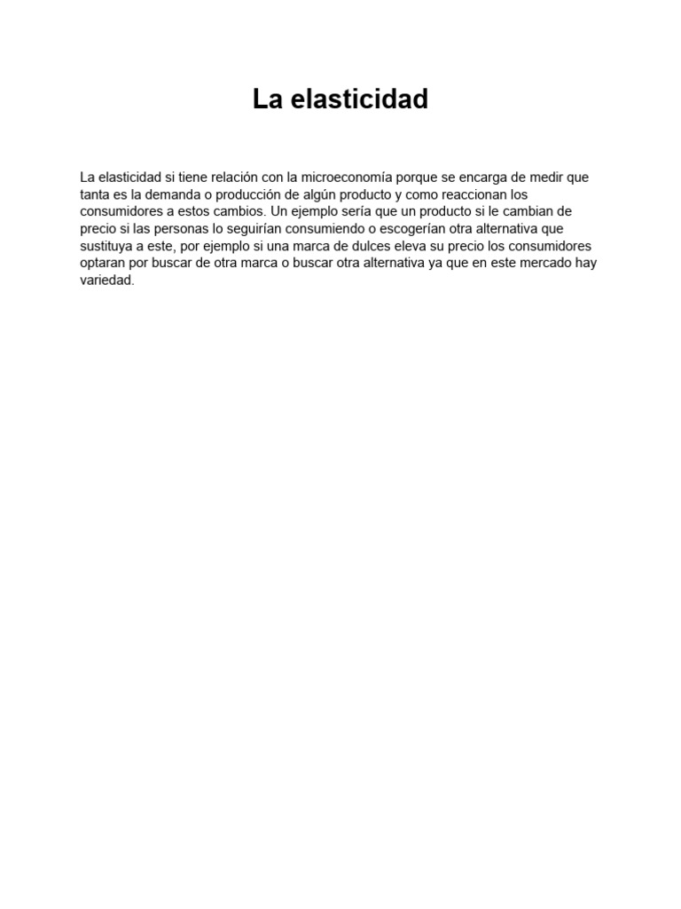 La Elasticidad | PDF