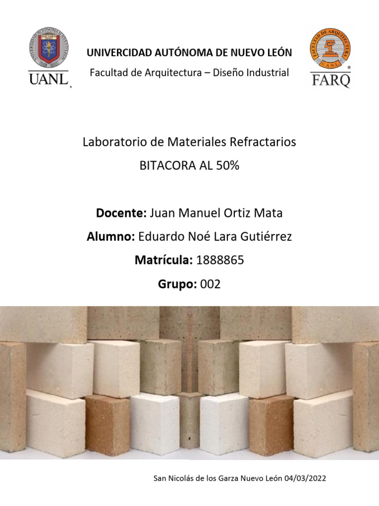 Bitacora Medio Termino Lab Materiales Refractarios | PDF