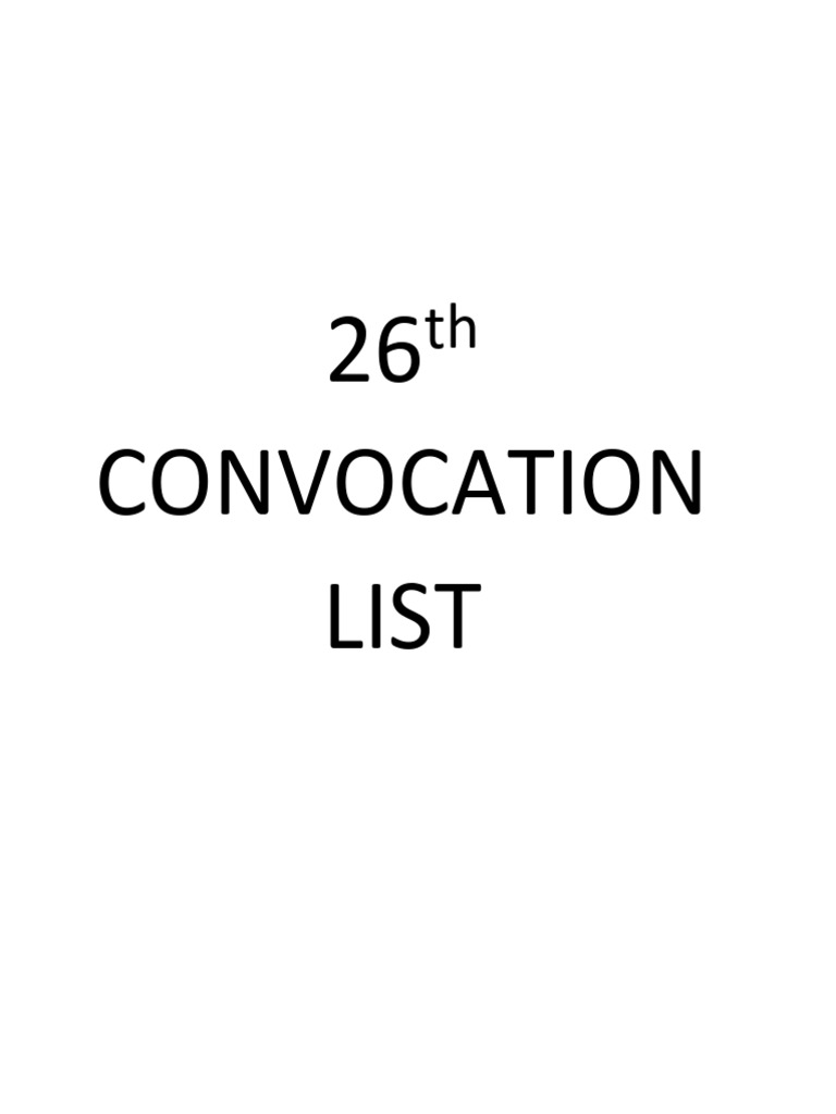 Complete 26th Convocation List | PDF | Educational Stages