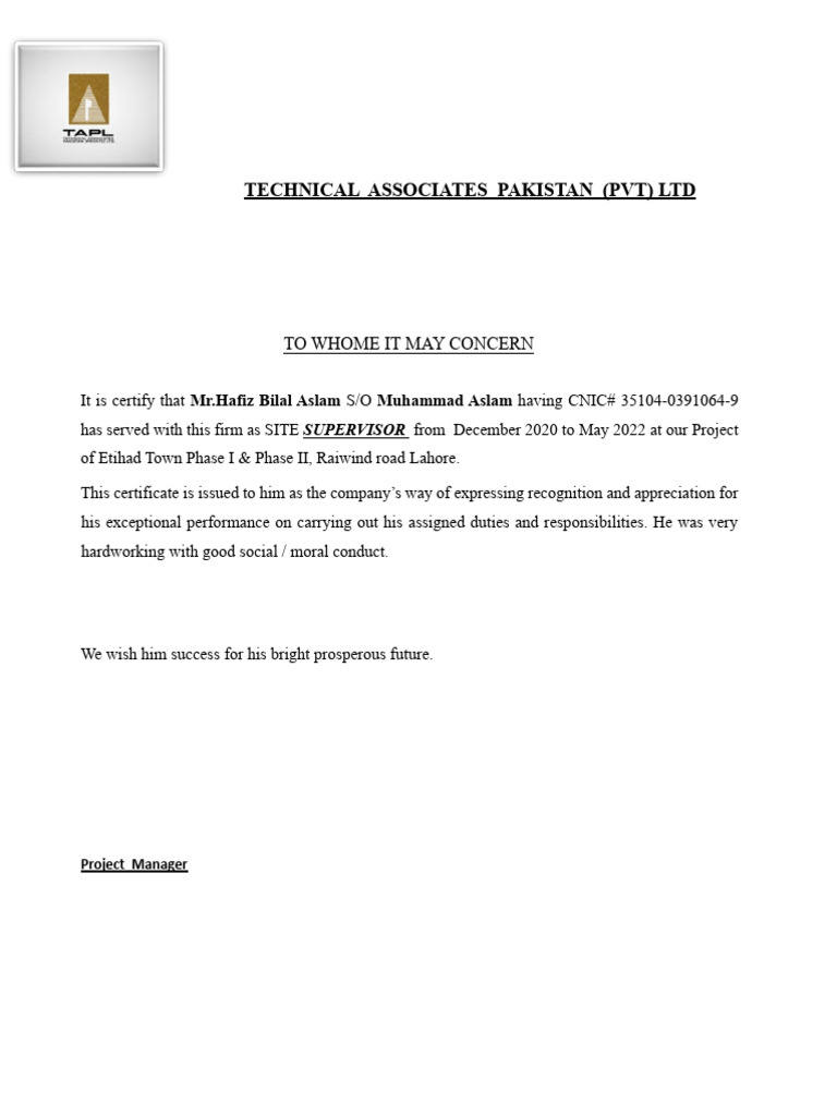 Mr Bilal Aslam Experience Later | PDF