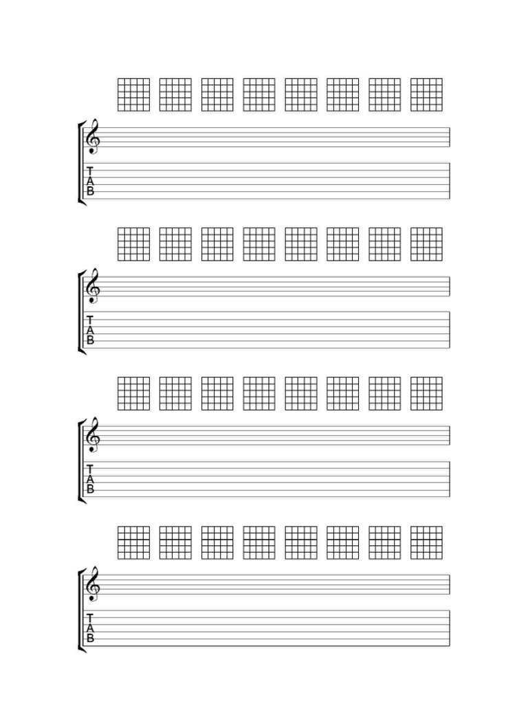Guitar Blank Tab and Chord Diagram | PDF