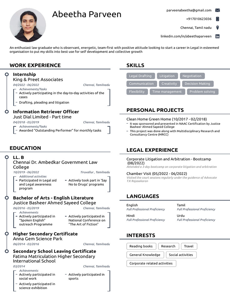 Abeetha's Resume New pdf376 | PDF | Tamil Nadu