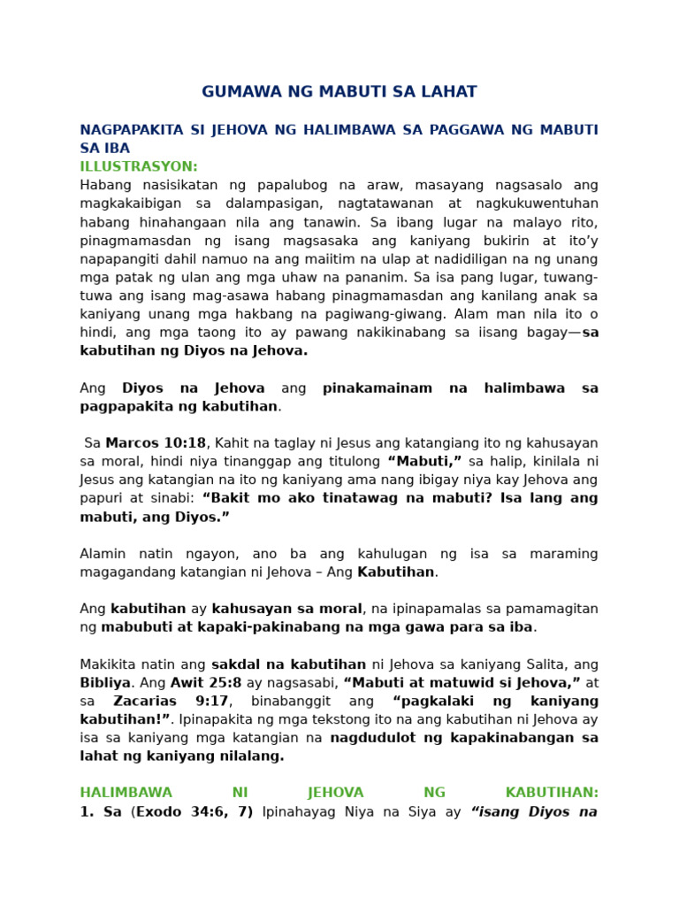 Gumawa NG Mabuti Sa Lahat | PDF