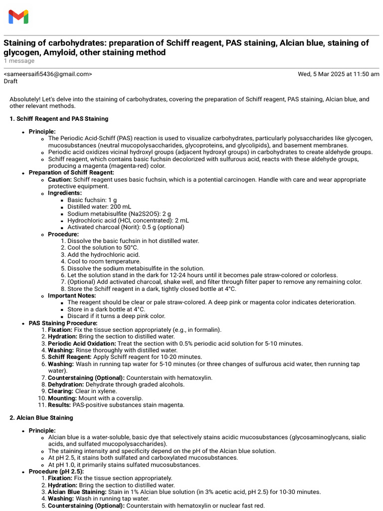 Gmail - Staining of Carbohydrates - Preparation of Schiff Reagent, PAS ...