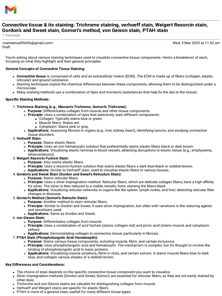 Gmail - Connective Tissue & Its Staining - Trichrome Staining, Verhoeff ...
