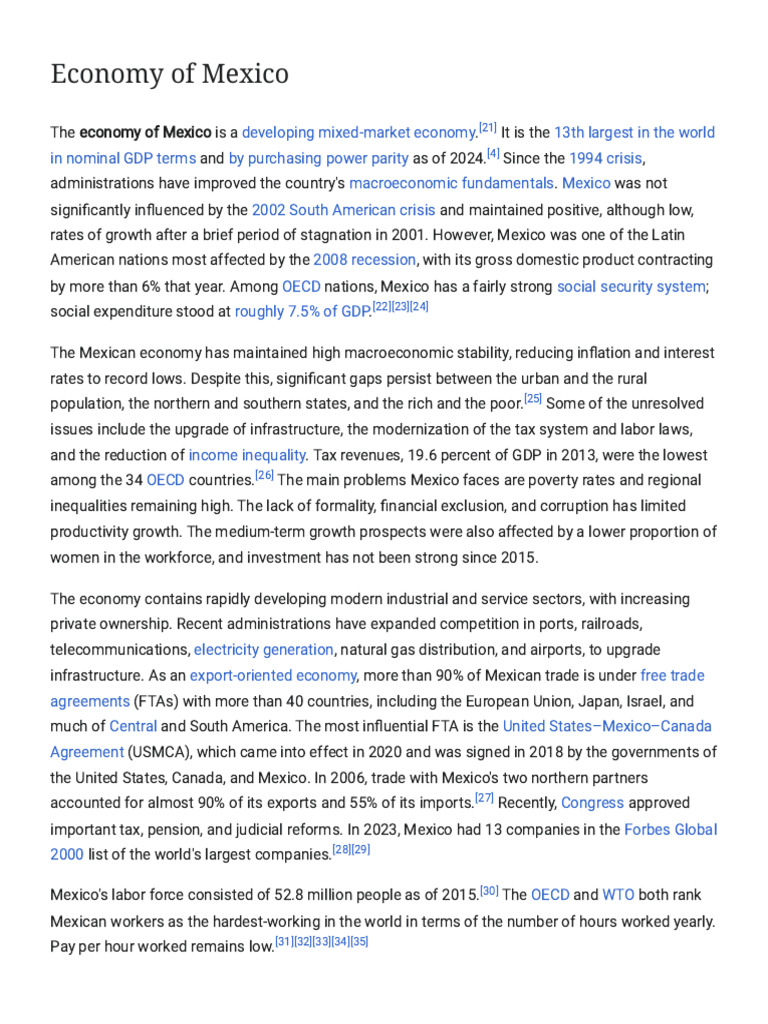 Overview of Mexico's Economy in 2024 | PDF | Mexican Peso | Mexico