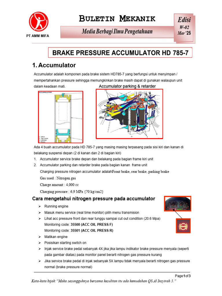 W2 Maret 2025 Acv HD785-7 | PDF