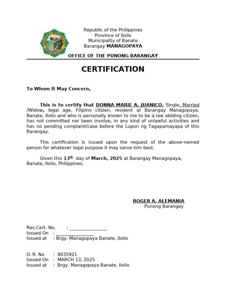 Brgy - Clearance 2023 | PDF