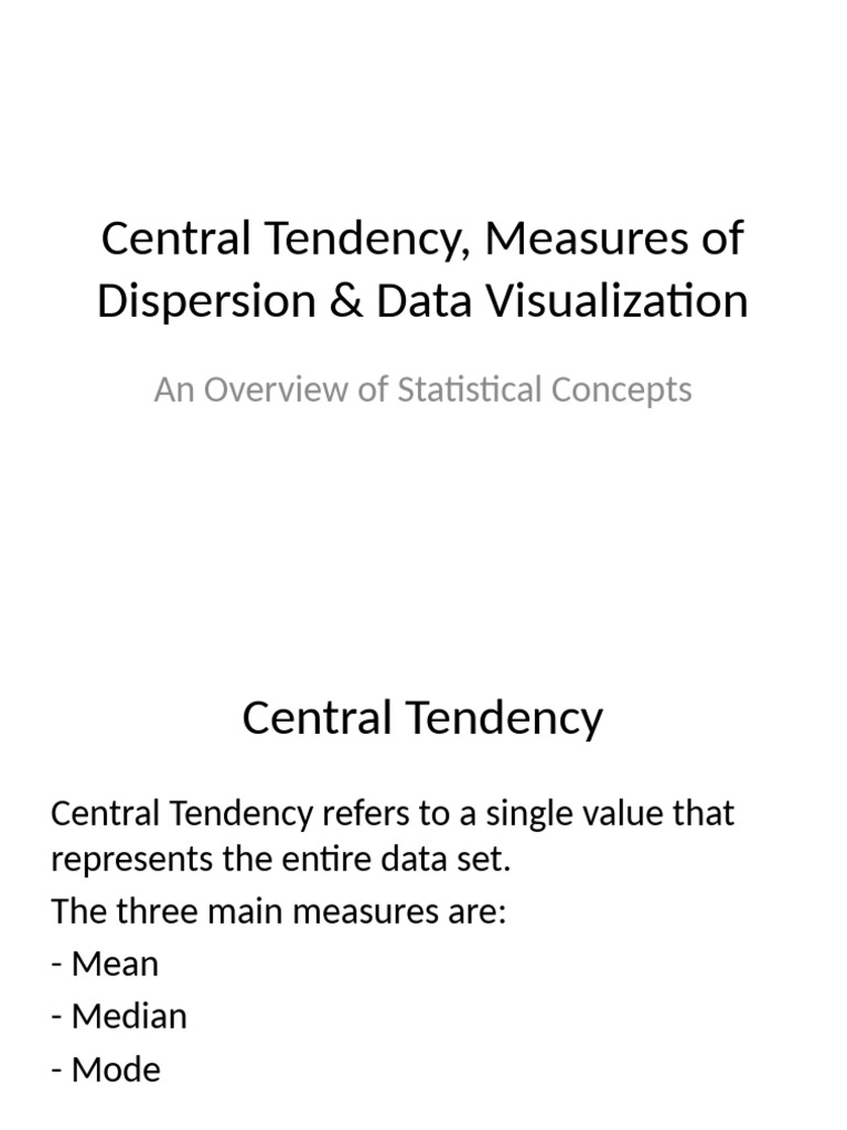 Central Tendency Dispersion Visualization | PDF | Student's T Test ...