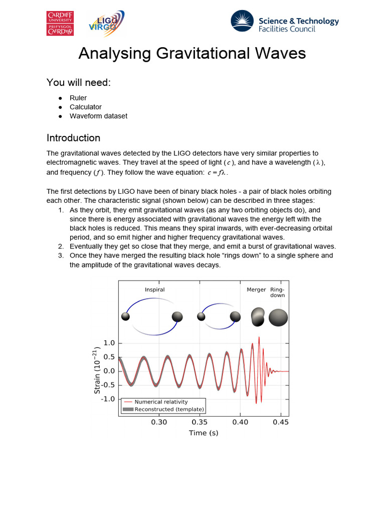 Activity Pack E_ Analysing gravitational waves (1 per student) | PDF | Gravitational Wave | Ligo