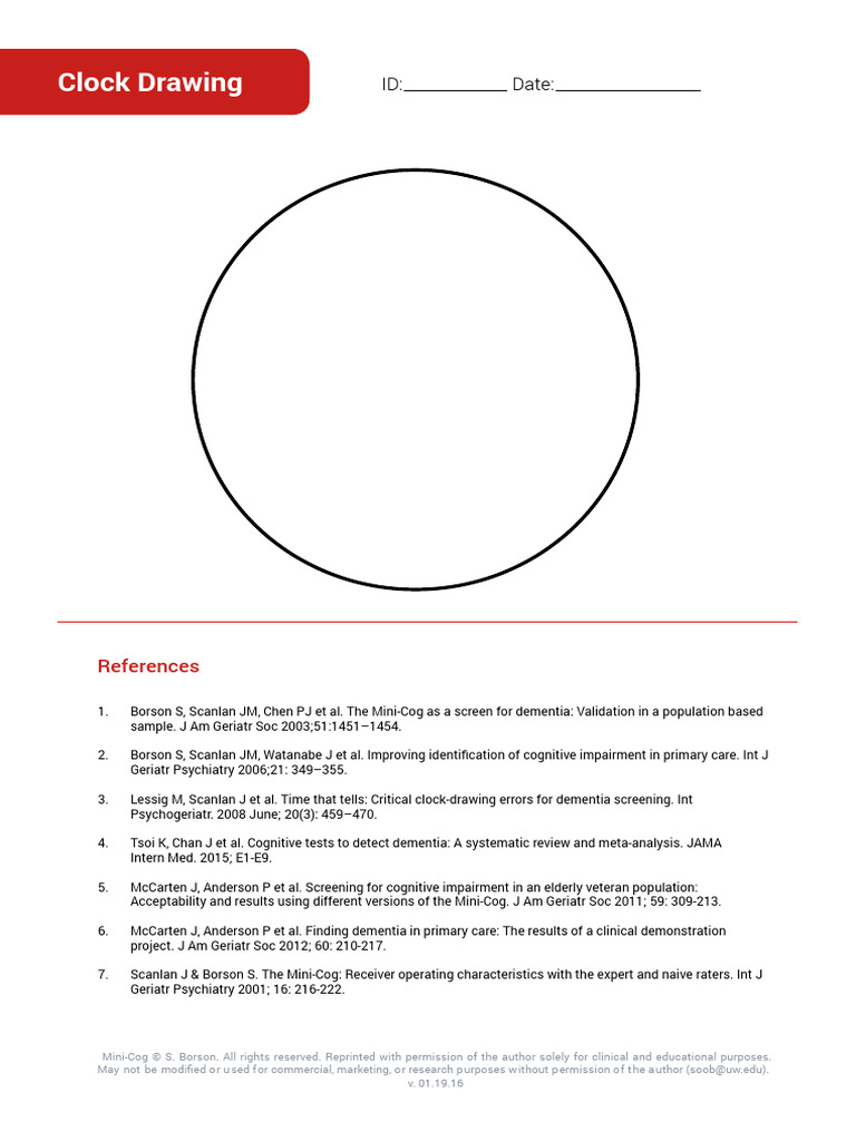 Mini-Cog Test for Dementia Screening | PDF