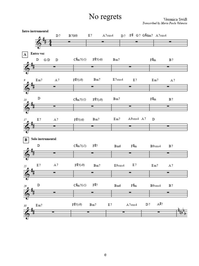 No regrets (MUSIC) | PDF