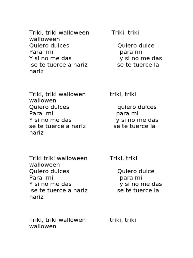 Triki Halloween: Canción Infantil Divertida | PDF