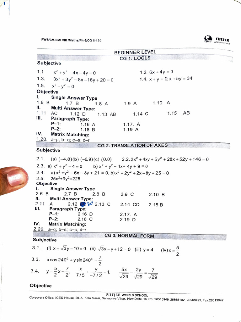 Coordinate Geometry 2 Key | PDF | Geometry | Euclidean Geometry