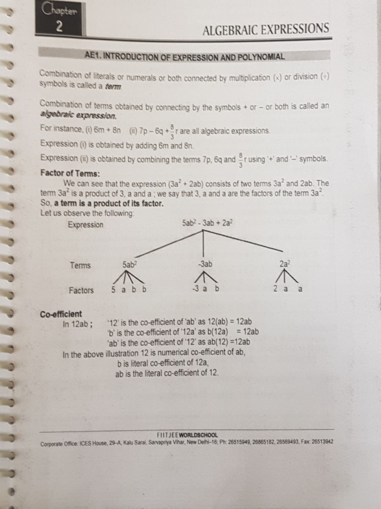 algebraic expressions | PDF