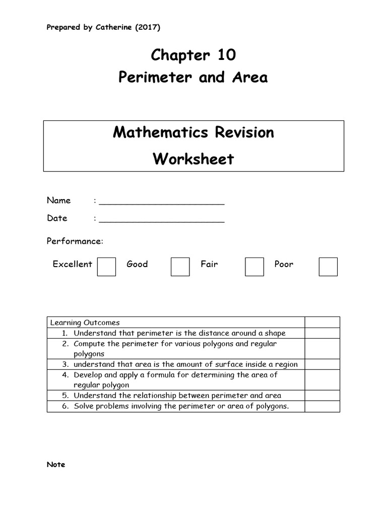 Chapter 10 Area and Perimeter | PDF | Area | Polytopes