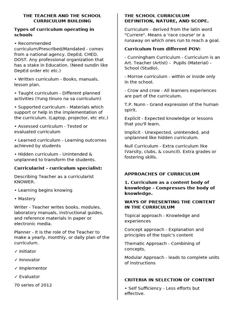 Understanding School Curriculum Types | PDF | Curriculum | Learning