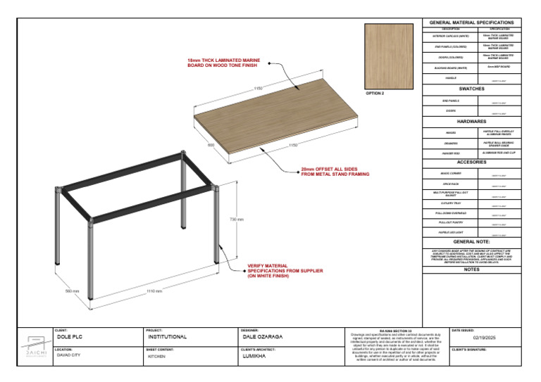 Table Details 1150mm-Isometric Detail | PDF