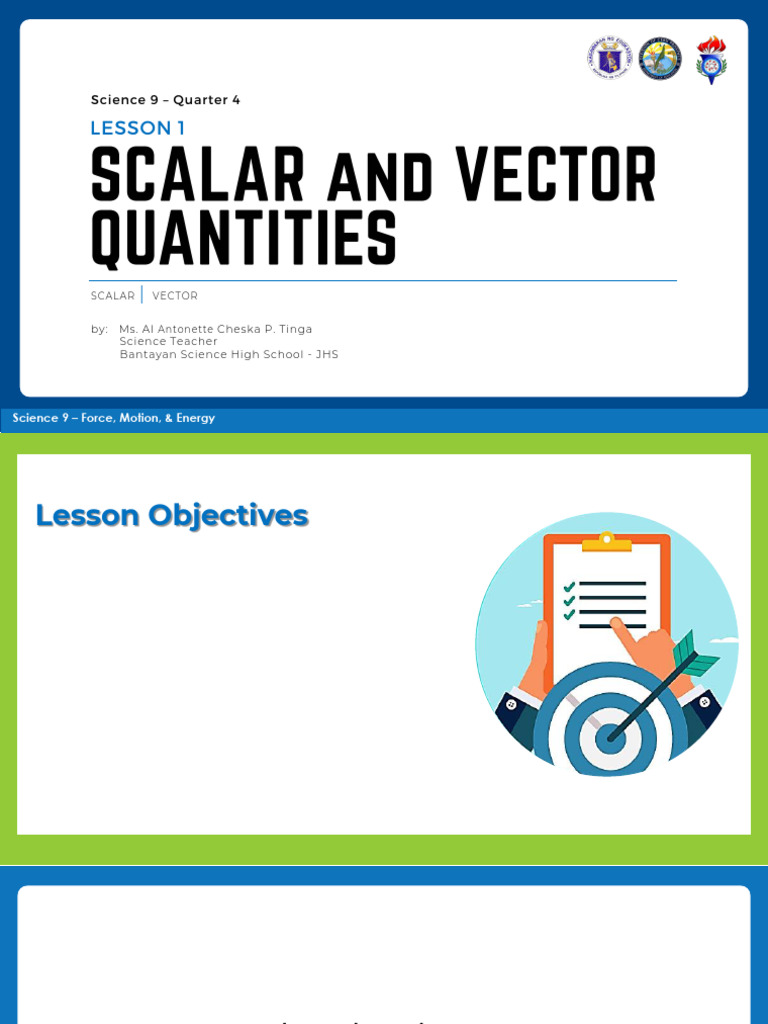 Scalars vs. Vectors in Science 9 | PDF
