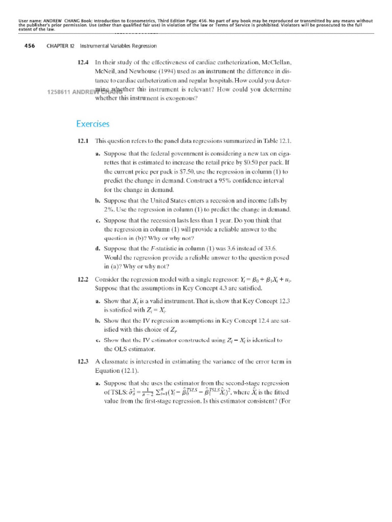 SW CH 12 Exercise | PDF