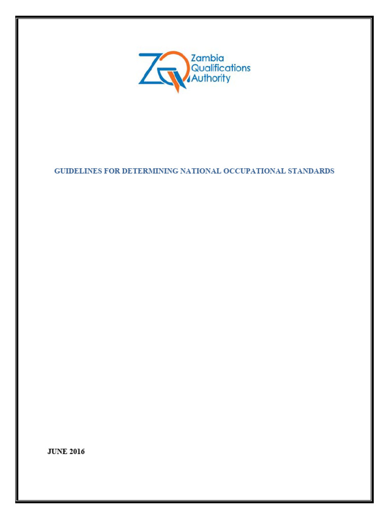 Guidelines For Determining National Occupation Standard | PDF ...