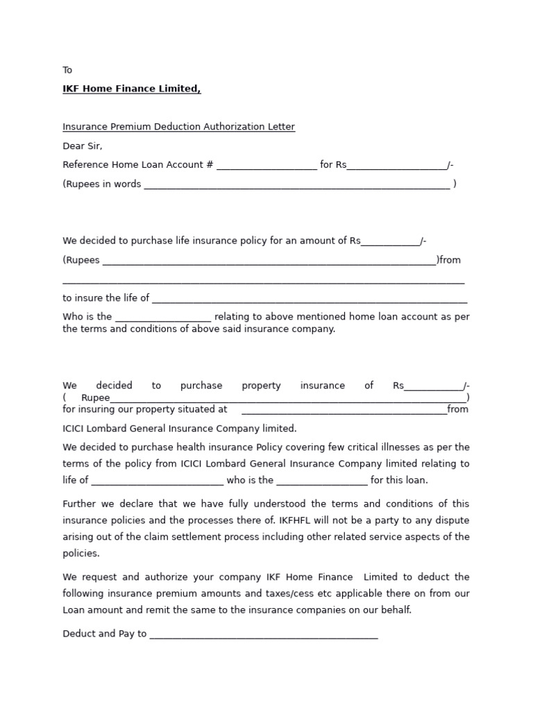 INSURANCEI AUTHORIZATION LETTER - CICI Insurance Deviation Letter New ...