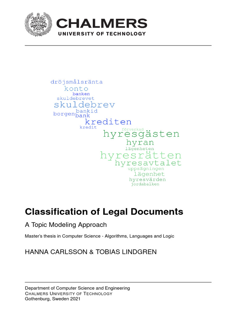 Legal Document Classification Using Topic Modeling | PDF | Learning ...