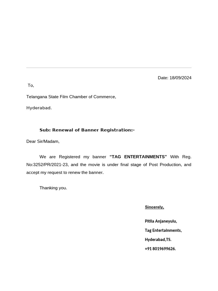 Renewal TFCC Banner Reg. | PDF