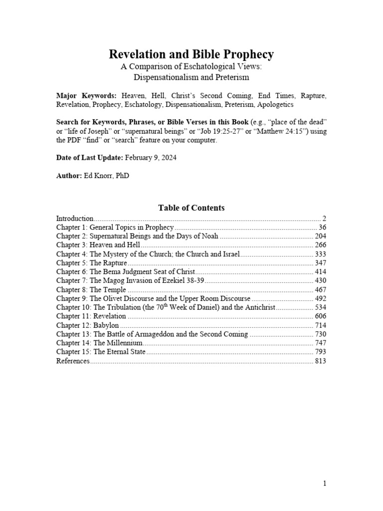 Revelation and Bible Prophecy Author Ed Knorr | PDF | Dispensationalism ...