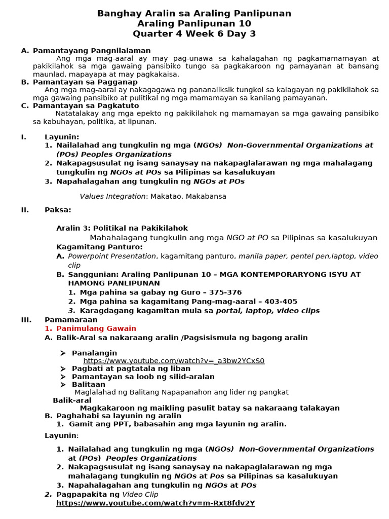 Ngos) Non-Governmental Organizations at (Pos) Peoples Organizations ...