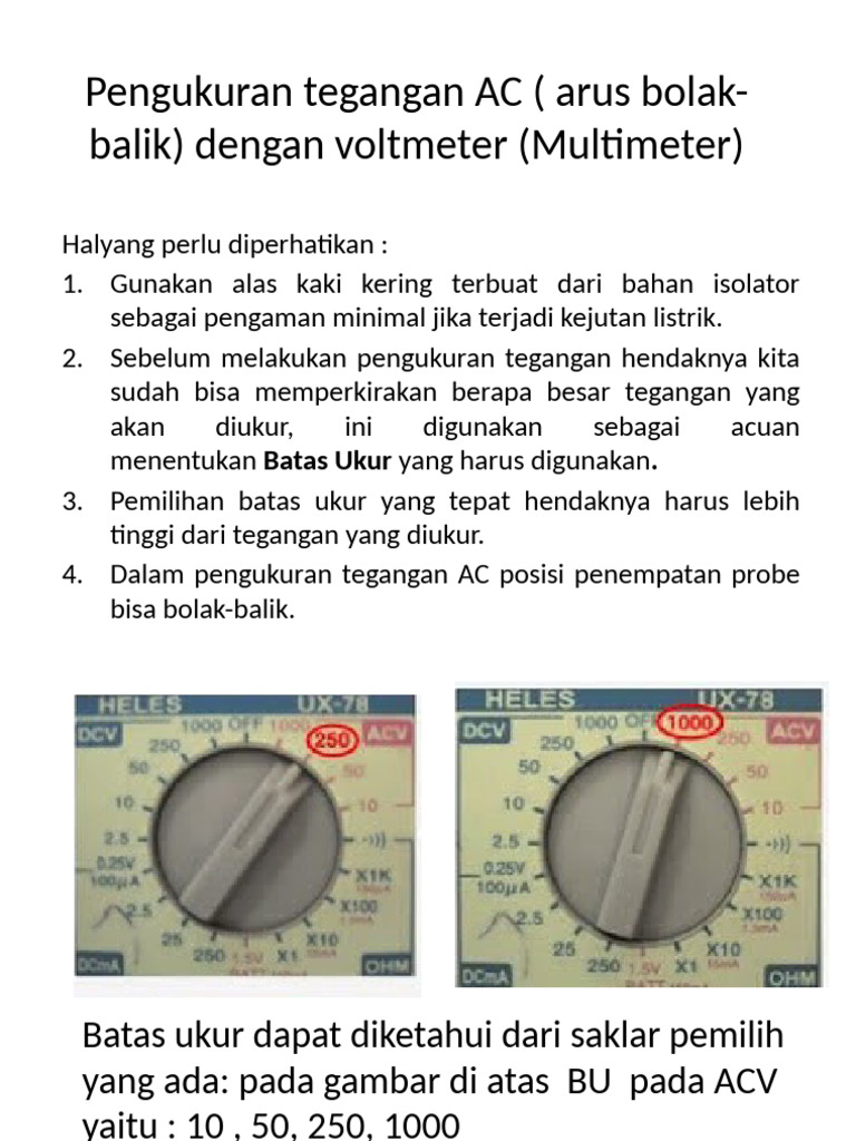 Cara Membaca Pengukuran Dengan Voltmeter ( Multimeter) | PDF