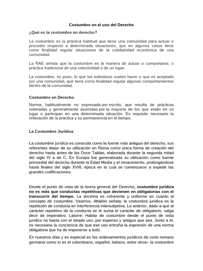 La Costumbre | PDF | Comportamiento | Justicia