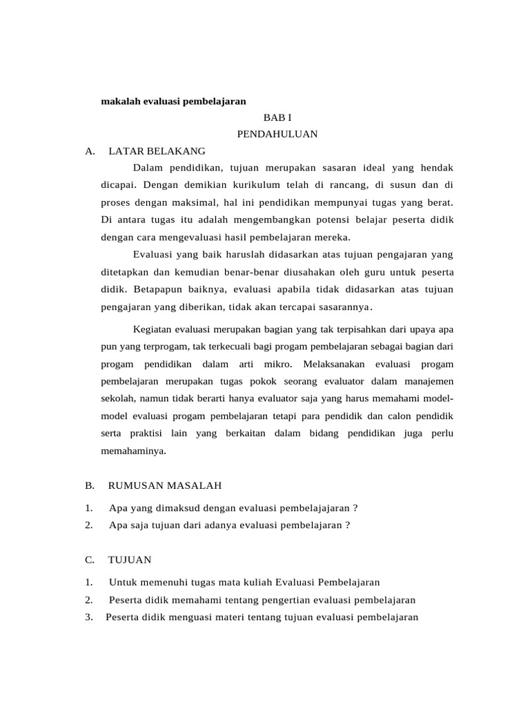 makalah_evaluasi_pembelajaran | PDF