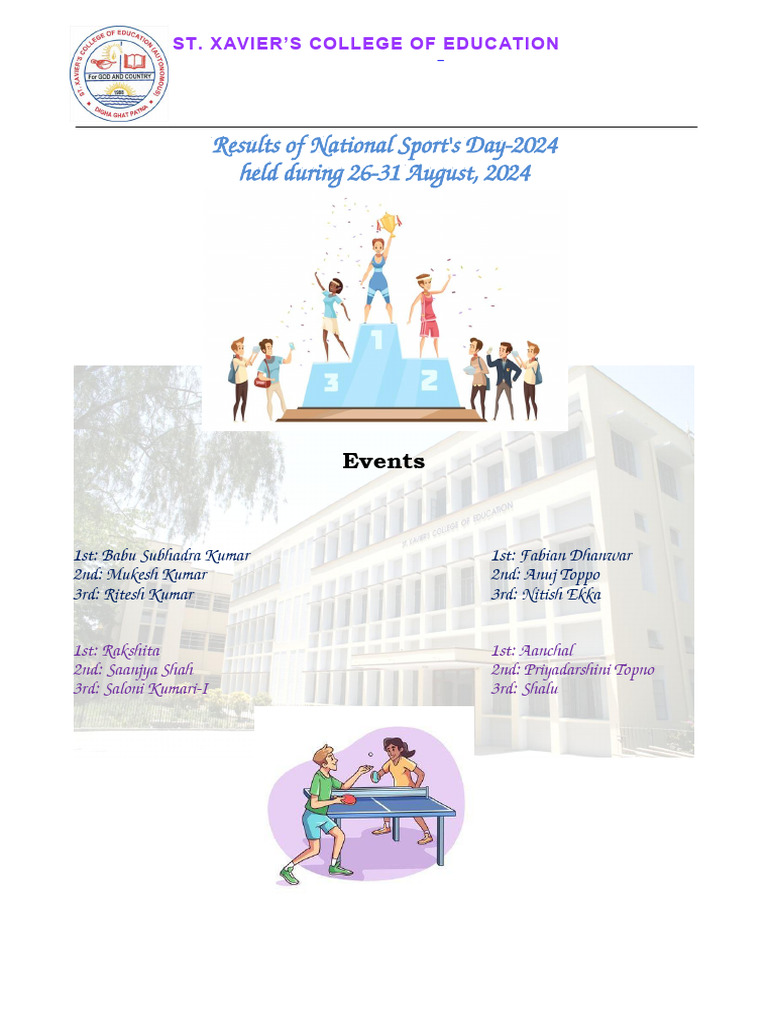 National Sports Day 2024 Results | PDF