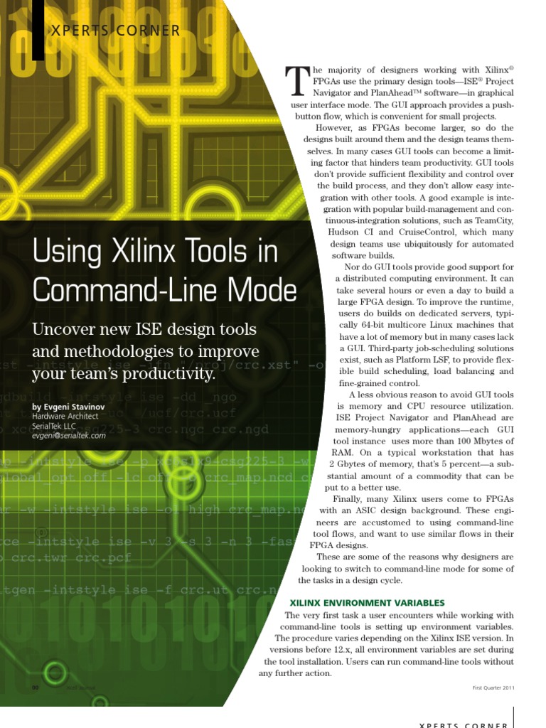 Xilinx Tools In Command Line Mode Command Line Interface Scripting Language