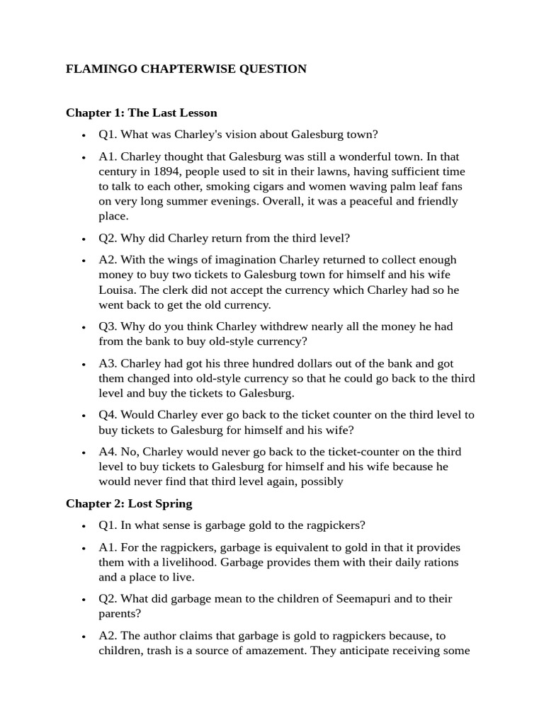 Flamingo Question Bank | PDF | Mahatma Gandhi