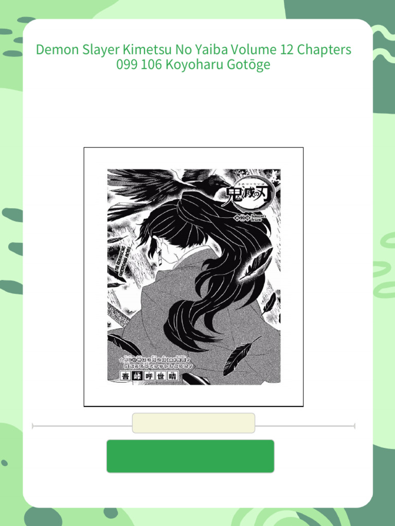 Demon Slayer Kimetsu No Yaiba Volume 12 Chapters 099 106 Koyoharu ...