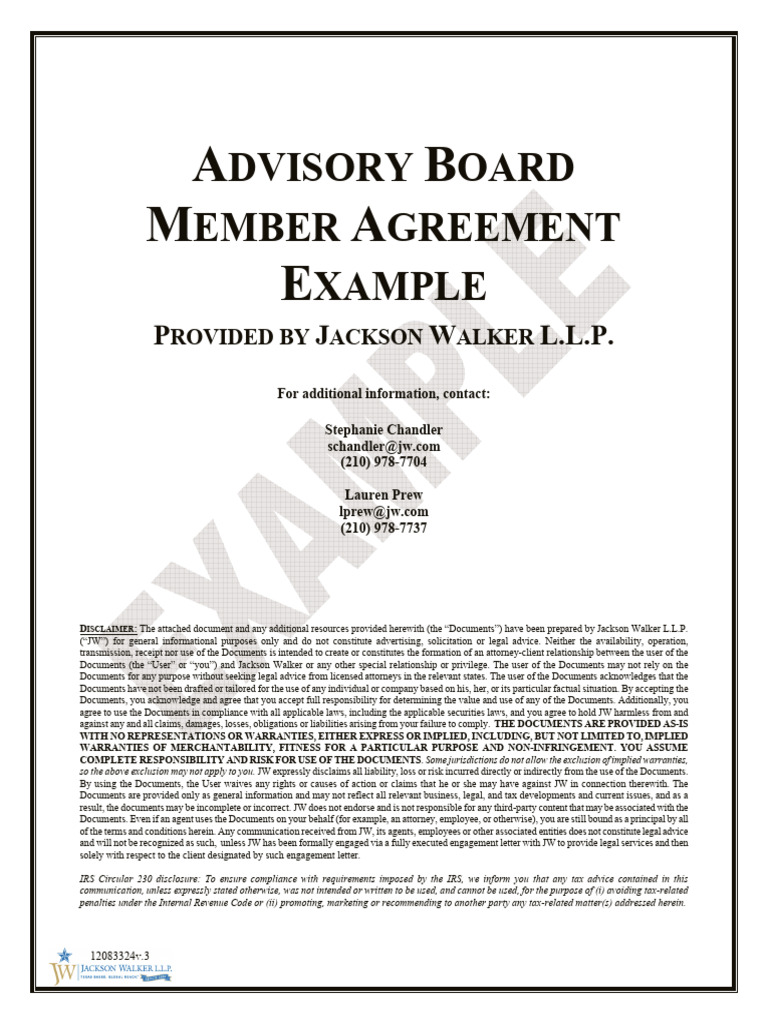 3 Advisory Board Member Agreement | PDF | Trade Secret | Law Of Agency